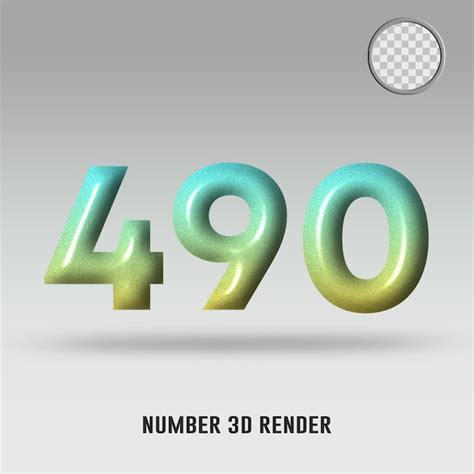Premium Psd 3d Render Number 490 Yellow Tosca Gradient Color