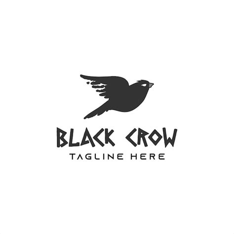 Un Logo De Corbeau Noir Avec Les Mots Corbeau Noir Dessus Vecteur Premium