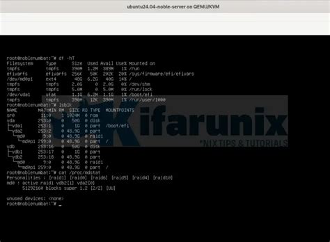 Install Ubuntu 24.04 with UEFI and Software RAID 1 - kifarunix.com