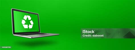 화면에 재활용 기호가 있는 노트북 컴퓨터입니다 환경 보전 개념 0명에 대한 스톡 사진 및 기타 이미지 0명 노트북 디지털 생성 이미지 Istock
