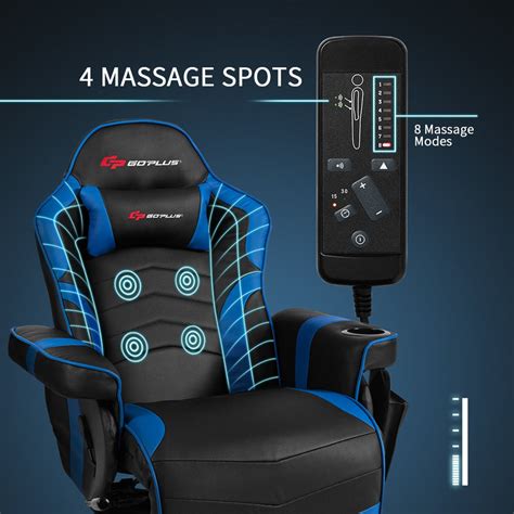 Ergonomic High Back Massage Gaming Chair With Pillow Chairliving