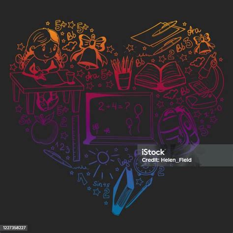 어린 아이와 벡터 패턴입니다 학교로 돌아갑니다 지리학 기하학 수학 물리학 화학 천문학 9월에 대한 스톡 벡터 아트 및 기타 이미지 Istock