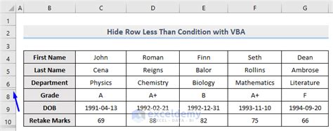 VBA To Hide Rows In Excel 14 Methods ExcelDemy