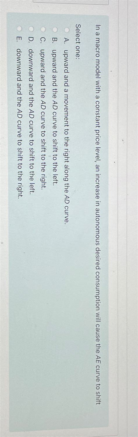 Solved In A Macro Model With A Constant Price Level An