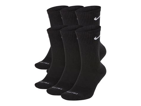 Nike Everyday Plus Cushioned Crew Socks 6 Pack Black And White