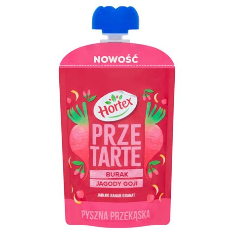 Hortex Przetarte Premium mus owocowo warzywny jabłko banan burak granat