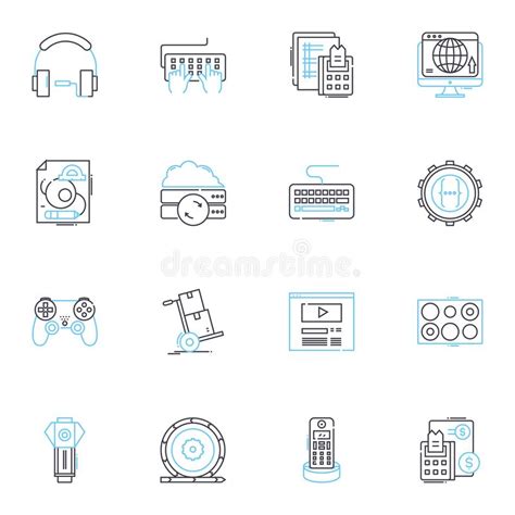 Machine Data Linear Icons Set Logs Metrics Performance Analytics