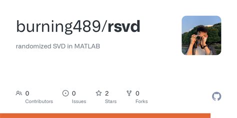 GitHub Burning Rsvd Randomized SVD In MATLAB