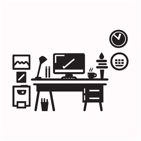 Office Desk Vector Isolated 34812774 Vector Art At Vecteezy