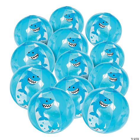 5 Mini Inflatable Shark Beach Balls