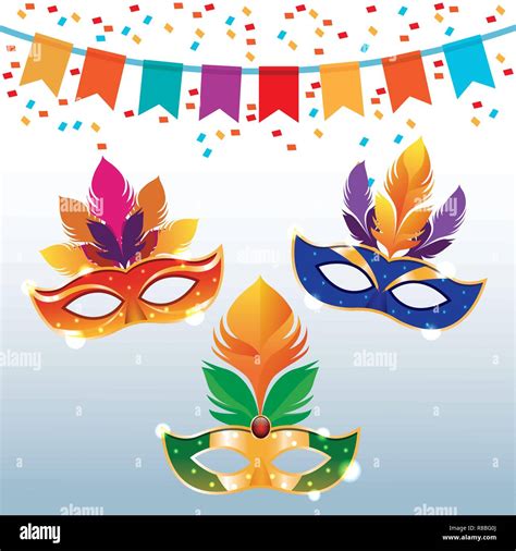 Mari Gras Masks Stock Vector Image And Art Alamy