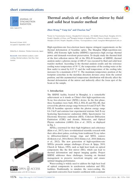 Pdf Thermal Analysis Of A Reflection Mirror By Fluid And Solid Heat
