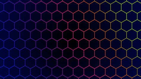 Abstract Hexagon Colorful With Dark Background Vector Art At Vecteezy