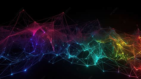 A Vibrant Techno Background With 3d Render And Plexus Design Digital