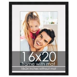 16x20 Frame With Mat Black 18x24 Frame Wood Made To Display Print Or