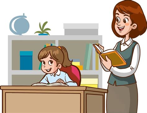 Enseignant Et élèves étudient Dans Le Vecteur De Dessin Animé De Classe