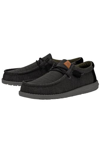 Hey Dude Shoes Mens Wally Grid Black 40166 001