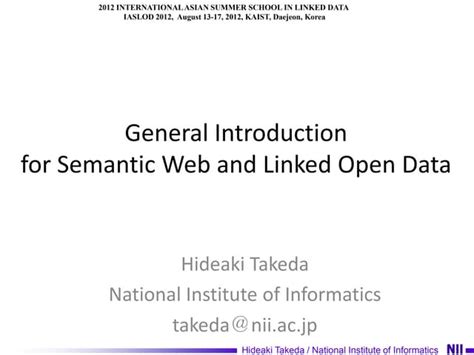 General Introduction For Semantic Web And Linked Open Data Ppt