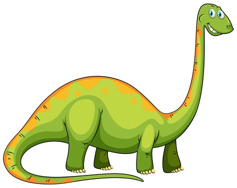 ¡descarga El Vector Libre De Regalías Dinosaurio Verde Con Cuello Largo