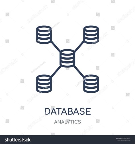 Database Interconnected Icon Database Interconnected Linear Stock Vector Royalty Free