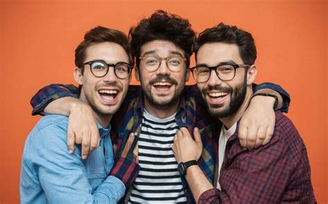 Two Men Wearing Glasses That Say The Word On The Face Premium Ai