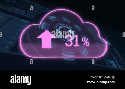 Animation Of Cloud With Growing Number Over Dna Strand And Scope