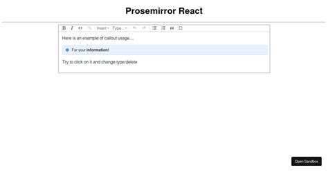 Prosemirror React Plugin Codesandbox