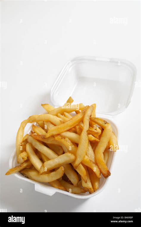 French Fries In Styrofoam Container Stock Photo Alamy