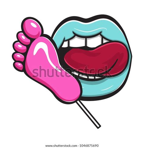 Lips Tongue Candy Illustration Stock Vector Royalty Free 1046875690