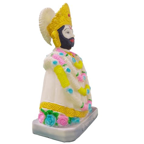 White Marble Look Khatu Shyam Murti Statue Height 28 5 Cm Decorify