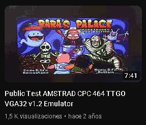 Github Rpsubc Esp Tinycpc Amstrad Cpc Emulator Ttgo Vga
