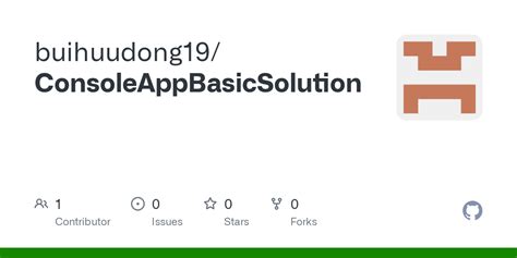 Github Buihuudong19consoleappbasicsolution