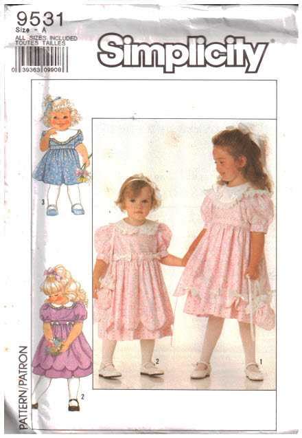 Simplicity 9531 Girls Dress And Purse Size 3 4 5 6 Uncut Sewing Pattern
