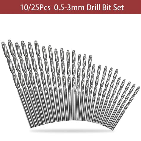 10 25pcs Hss 0 5 3mm Drill Bit Set High Speed Steel Titanium Coated