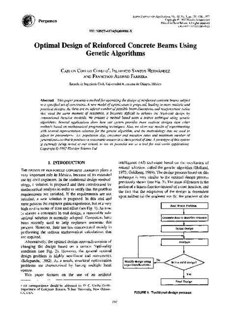 Pdf Optimal Design Of Reinforced Concrete Beams Using Genetic Algorithms