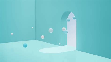 Abstract Flying Bubble Empty Room Background Template 3d Render