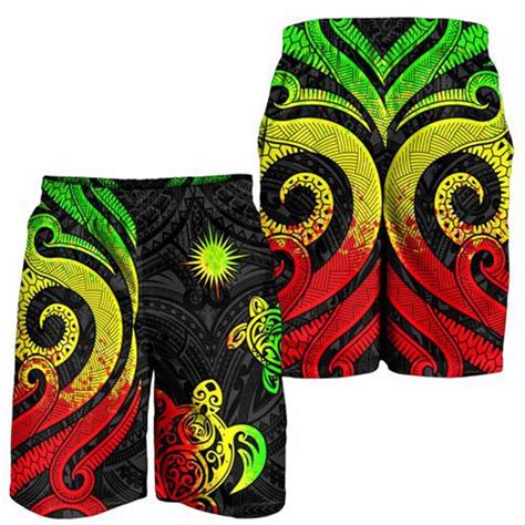 Marshall Islands Men Short Reggae Tentacle Turtle Crest