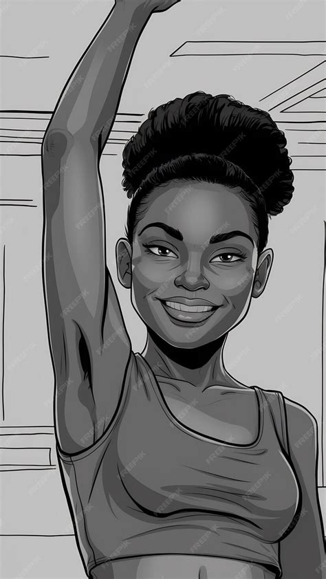 A Young African American Woman Shows Her Shaved Armpit Body Care