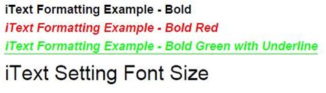 Java IText Format Style Text Example ThinkTibits
