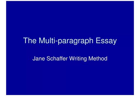 The Multi Paragraph Essay Pdf