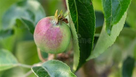 Small Apple On A Tree Branch In Nature Stock Image Image Of Fresh