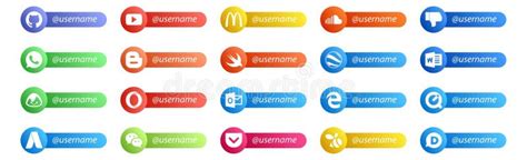 20 Social Media Follow Button Username And Place For Text Like