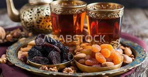 ضيافة ومشروبات ساخنة رمضانية شهية، غذاء صحي ومفيد، وجبة غذائية عالية