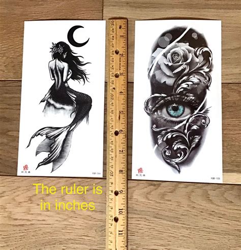 Temporary Tattoos Tattoo Mermaid Tattoos Large Tattoo Arm Etsy