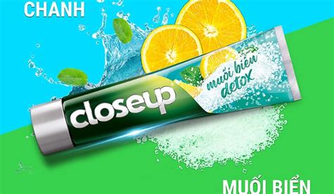 Răng Trắng Tự Nhiên Với Kem đánh Răng Closeup Detox Muối Biển Mới