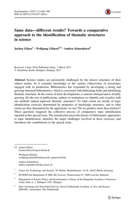 pdf same data—different results towards a comparative approach to