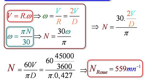 Calcul vitesse linéaire roue