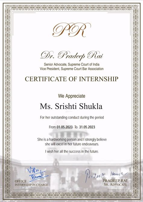 Srishti Shukla On Linkedin Legalinternship