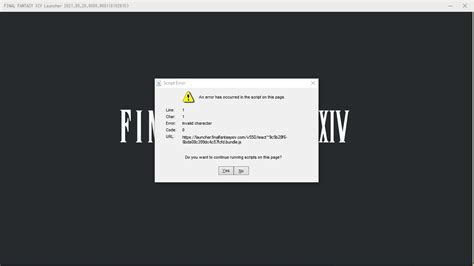 Script Error Rffxiv