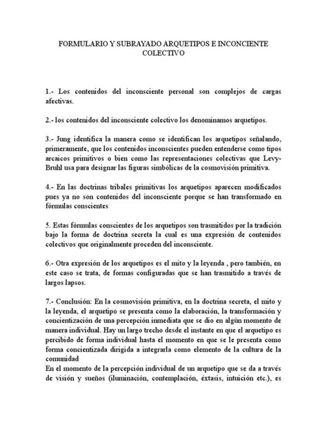 Formulario Jungo Arquetipos E Inconciente C Pdf Mente Inconsciente